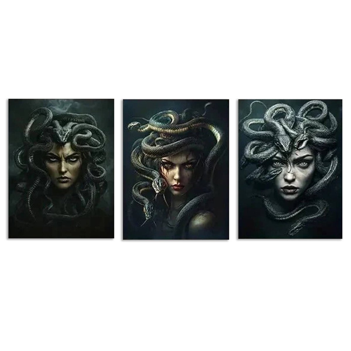 3pcs Snake girl Design Print 100% Australian Made 3 x 40x60cm (Metal ...