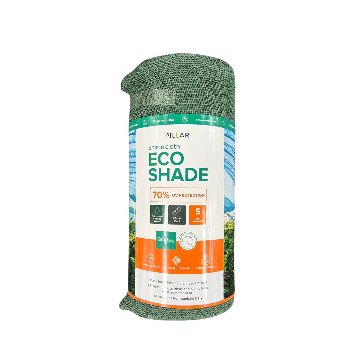 Pillar 1.7 x 10m Cottage Green 70% Eco Shade - Bunnings Australia