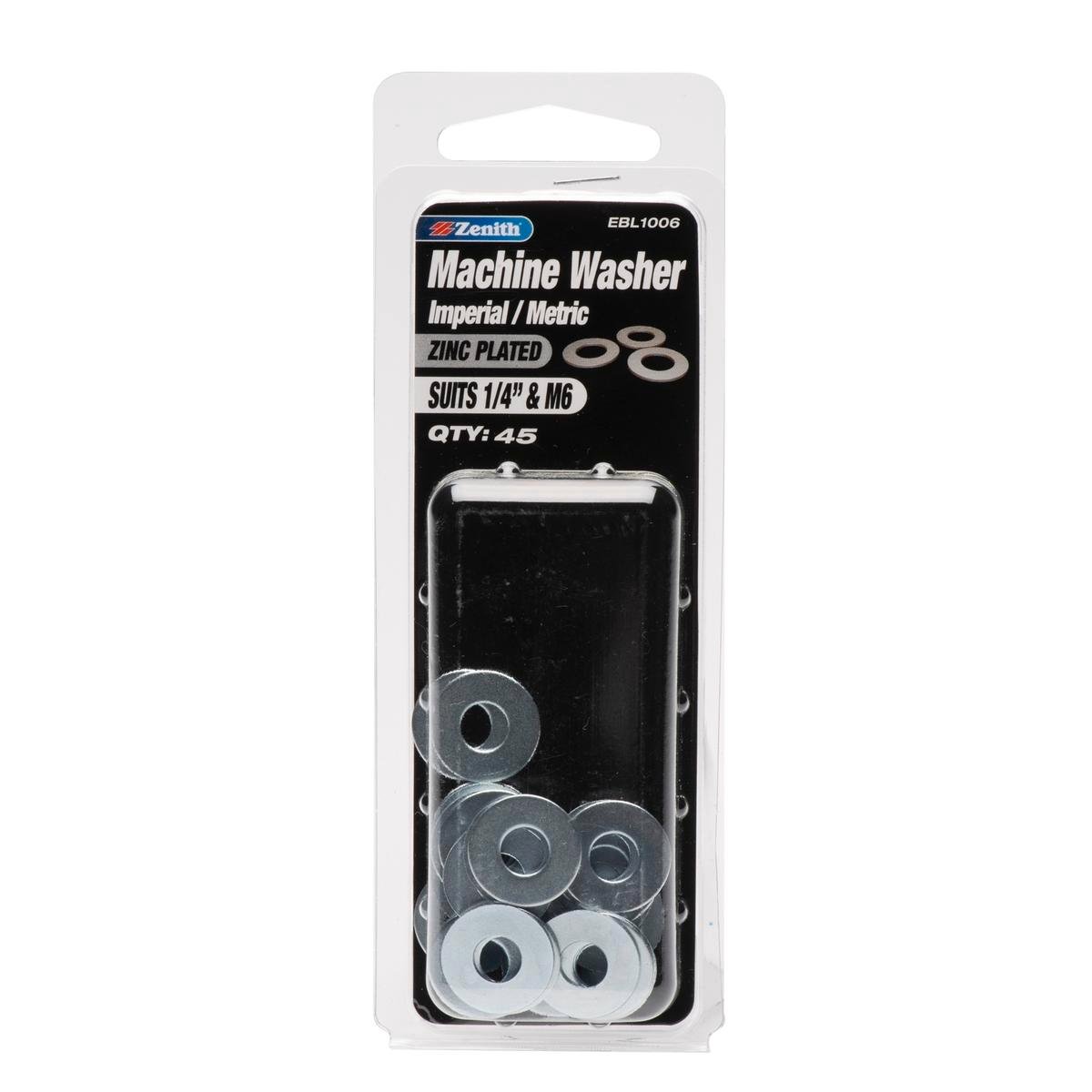 Zenith 1/4" M6 Zinc Plated Machine Washer - 46 Pack - Bunnings Australia