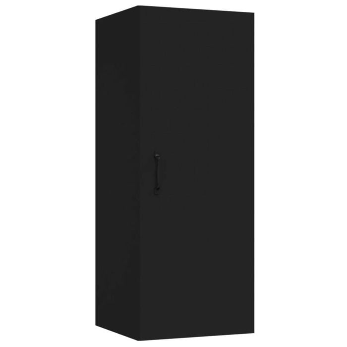 vidaXL Hanging Wall Cabinet Black Engineered Wood Floating Display ...