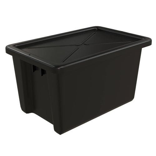 Handy Storage 70L Black Heavy Duty Crate - Bunnings Australia