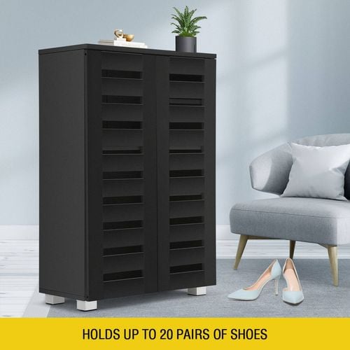 4 Tier Wooden Shoe Storage Cabinet Shoe Rack Shelf Organiser for 20 ...