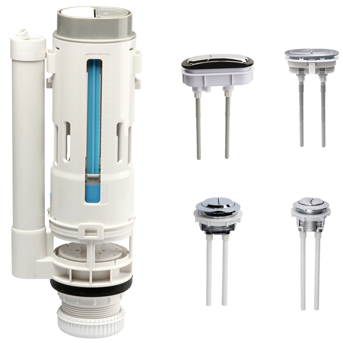 Kinetic Round And Oval Button Dual Flush Outlet Valve Kit - Bunnings ...