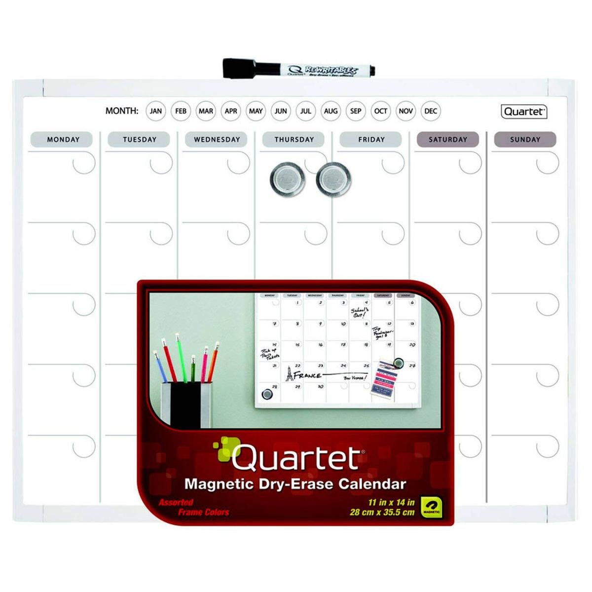 Quartet Basic Magnetic Whiteboard Calendar w/ Pen 28x36cm - Bunnings ...