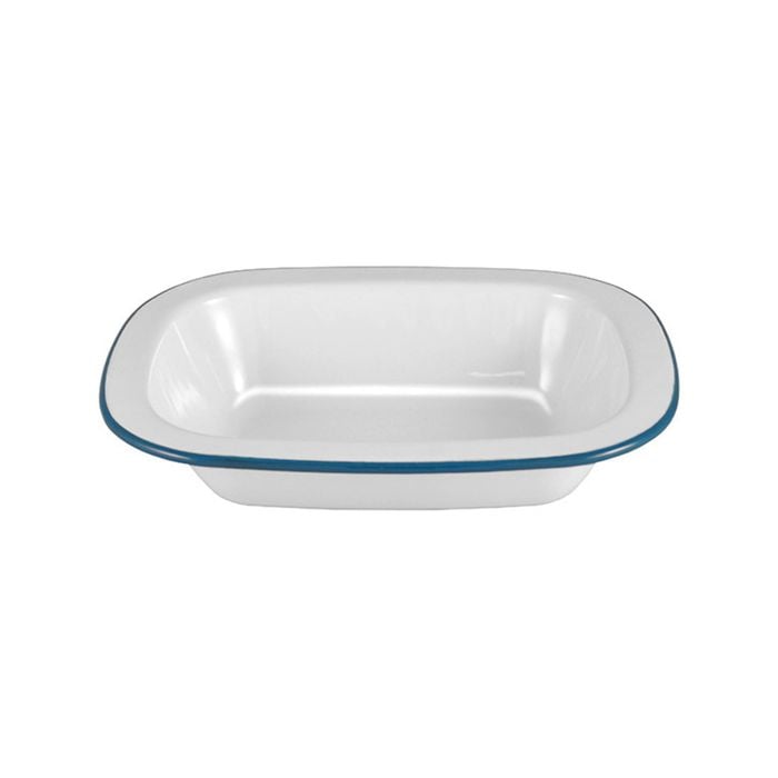 Urban Style Enamelware 24cm Pie Dish w/ Blue Rim - White - Bunnings ...
