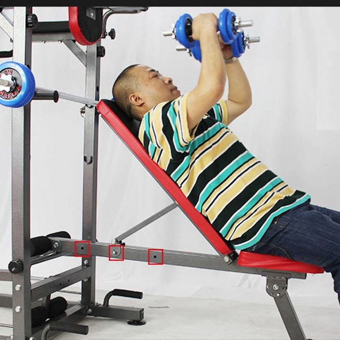 Fitness Master Gym Bench Foldable Dip Tower Bar Chin Push Pull Up Bench ...