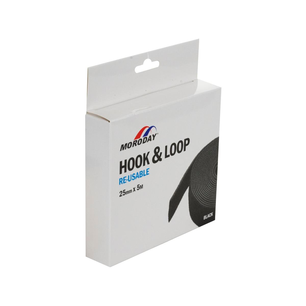 Moroday 25mm x 5m Black Reusable Hook And Loop - Bunnings Australia