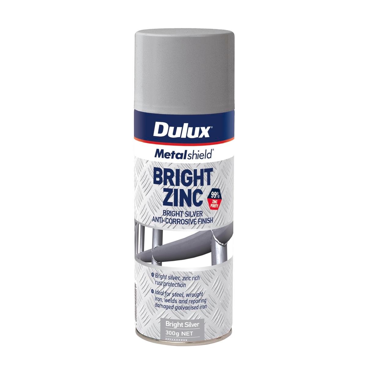 Dulux 300g Metalshield Bright Zinc Anti-Corrosive Finish Silver ...
