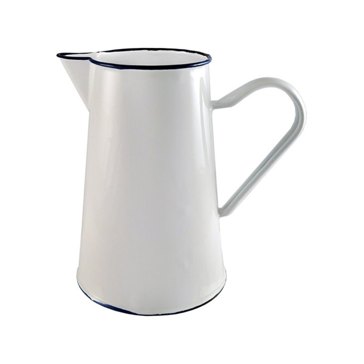 Urban Style Enamelware 2L Pitcher w/ Blue Rim - White - Bunnings Australia