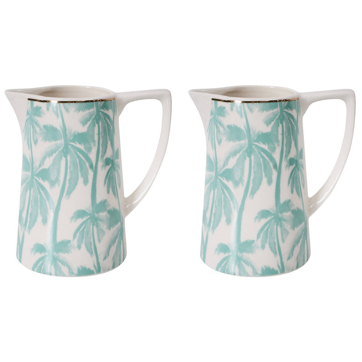 2PK LVD Palm Marine Porcelain 14.5cm Jug Pitcher/Decorative Vase ...