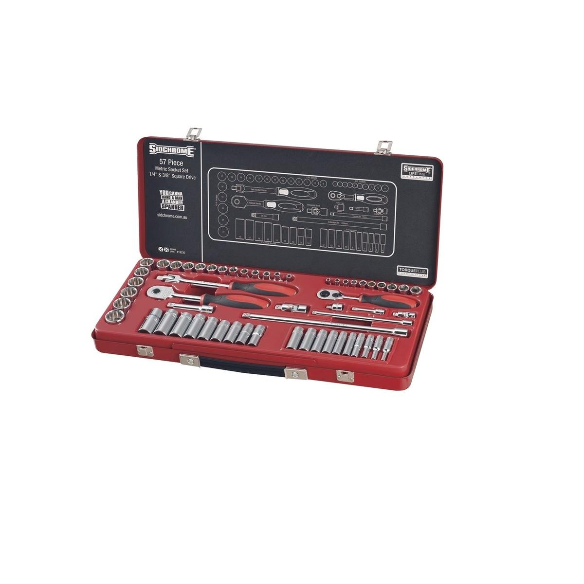 Sidchrome 1/4" & 3/8" Metric Drive Socket Set - 57 Piece - Bunnings ...