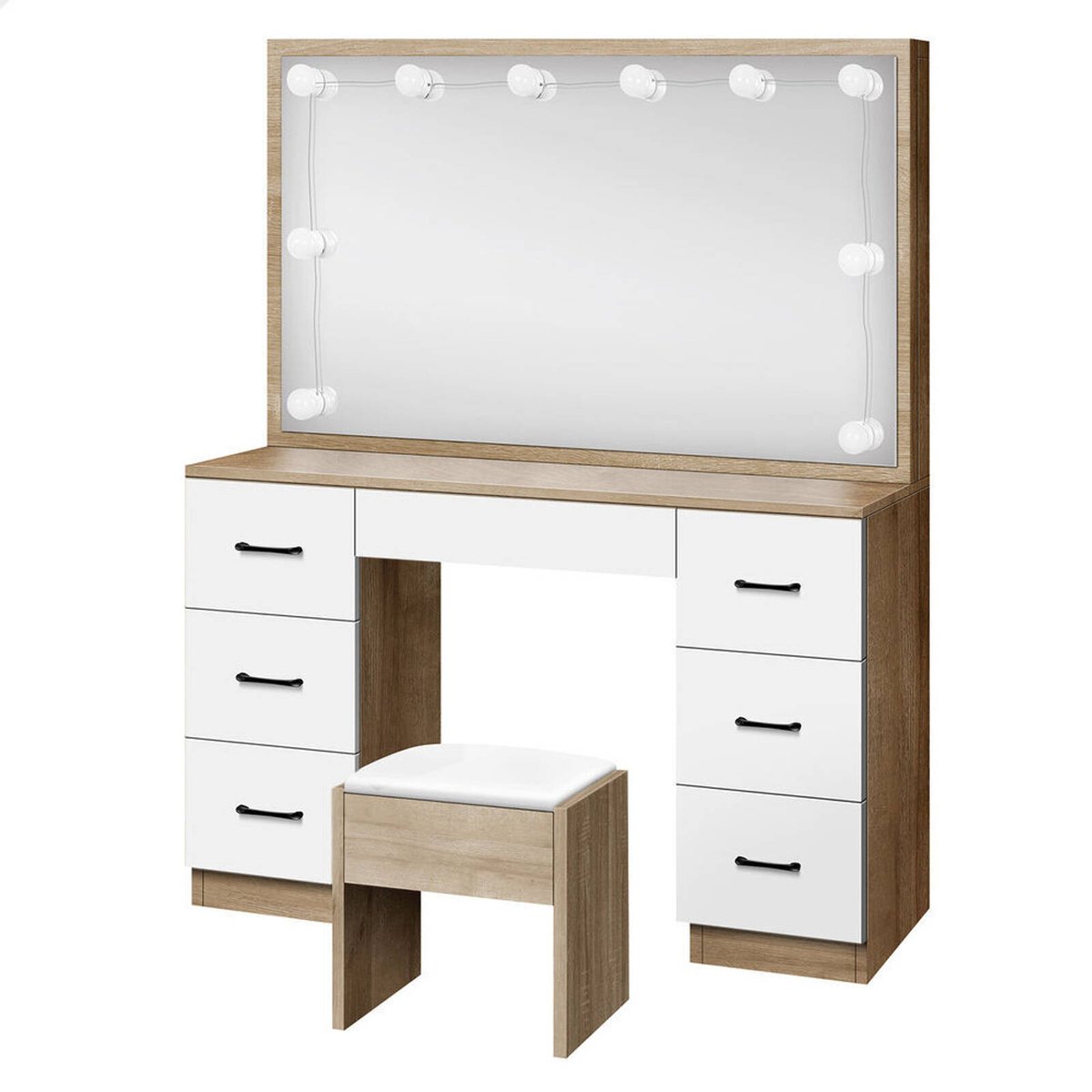 ALFORDSON Dressing Table Set Stool Oak - Bunnings Australia