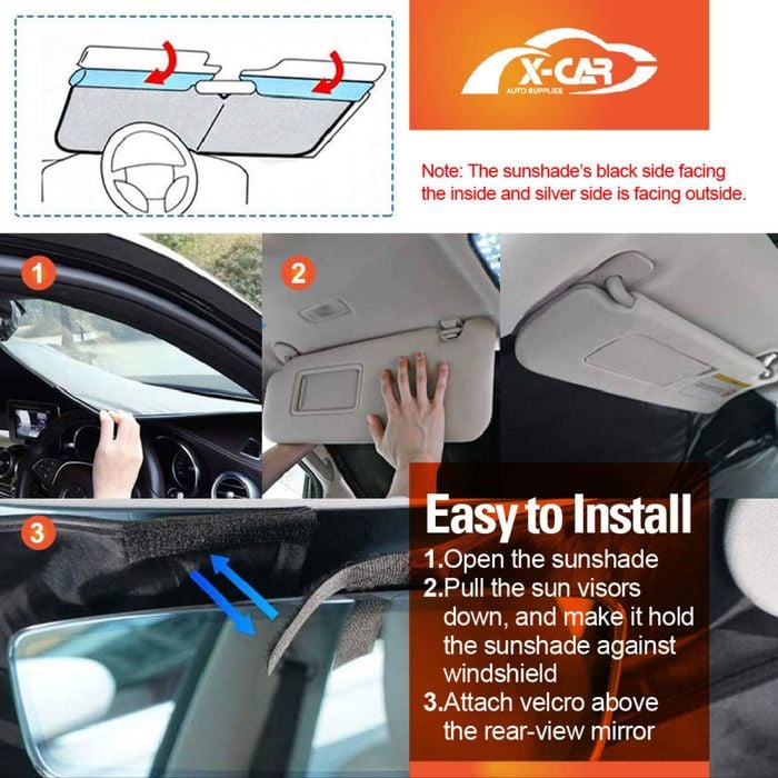 Windshield Sun Shade for Toyota HiAce Van 2019-2024 Blocks UV Rays ...