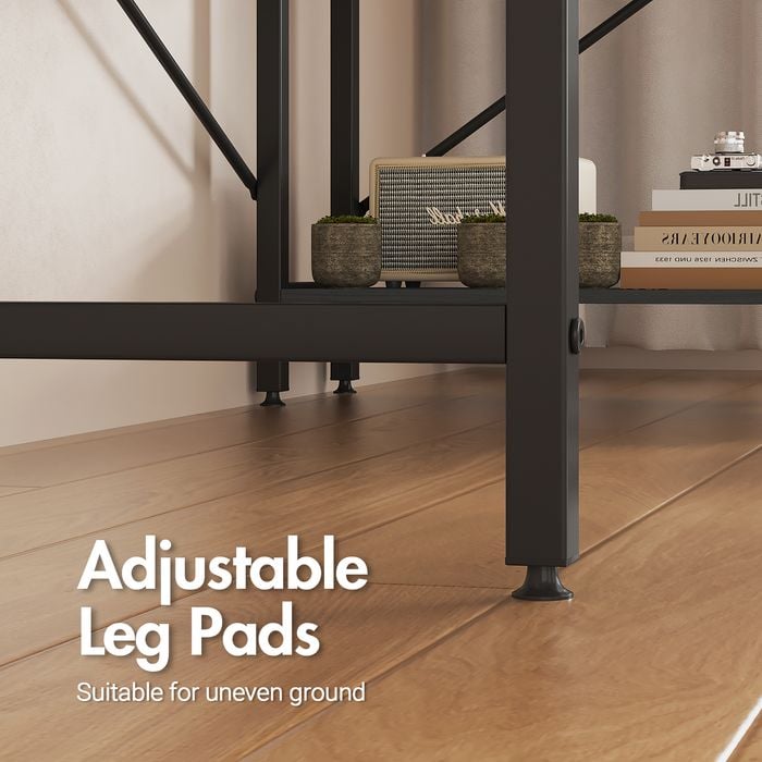 Advwin L Shaped Computer Desk with Convertible Storage Shelves Corner ...