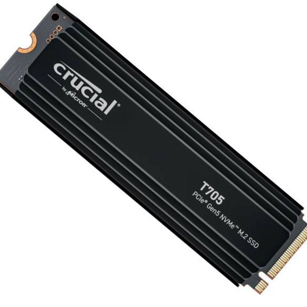Crucial T705 2TB Gen5 NVMe SSD Heatsink - 14500/12700 MB/s R/W 1200TBW 1550K IOPs 1.5M hrs MTTF ...
