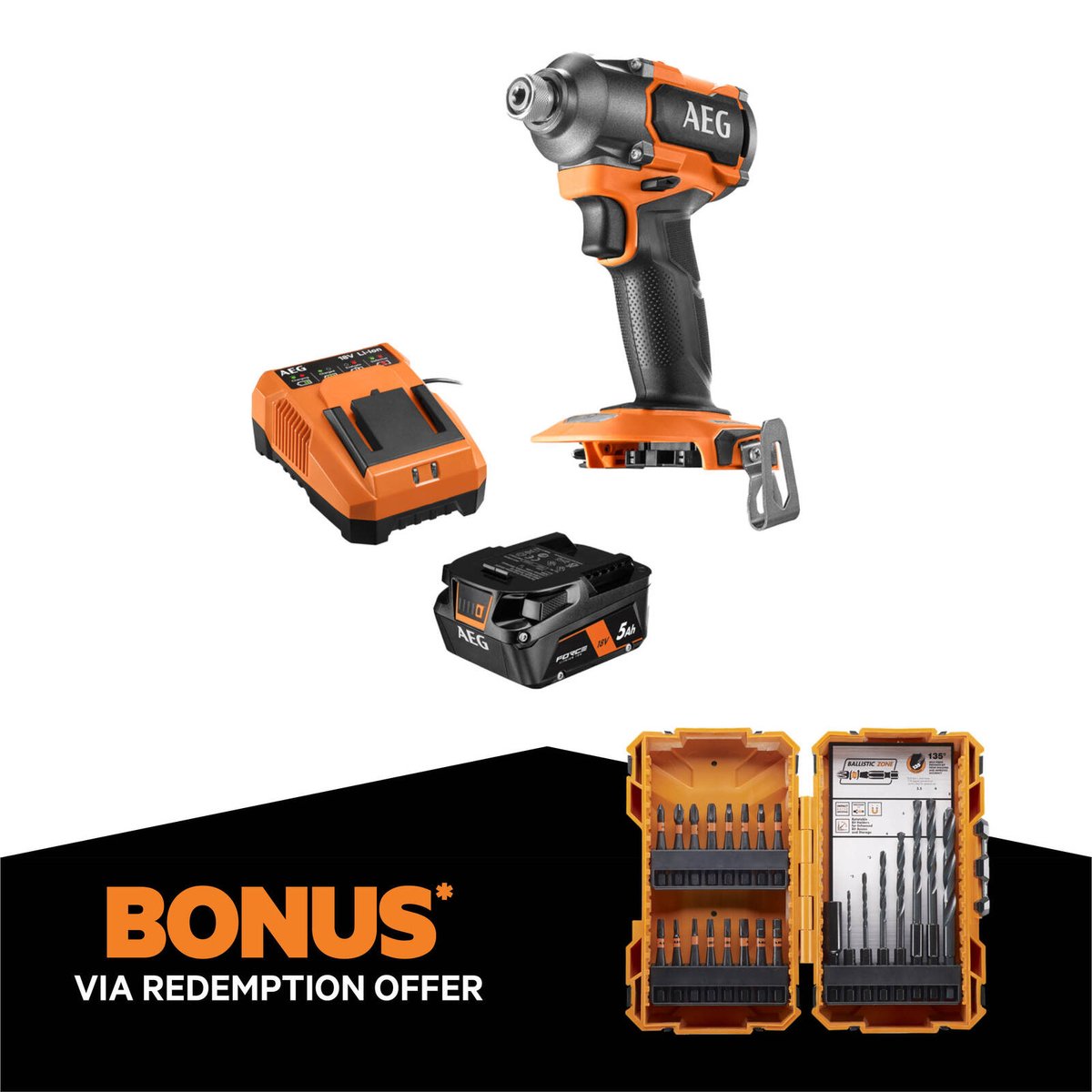 AEG 18V Brushless Impact Driver Kit - Bunnings New Zealand