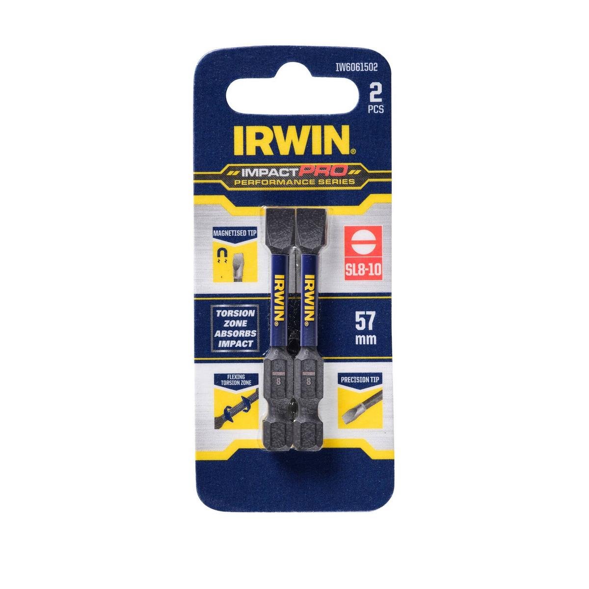 Irwin Impact Pro Performance 57mm SL8-10 - 2 Pack - Bunnings New Zealand