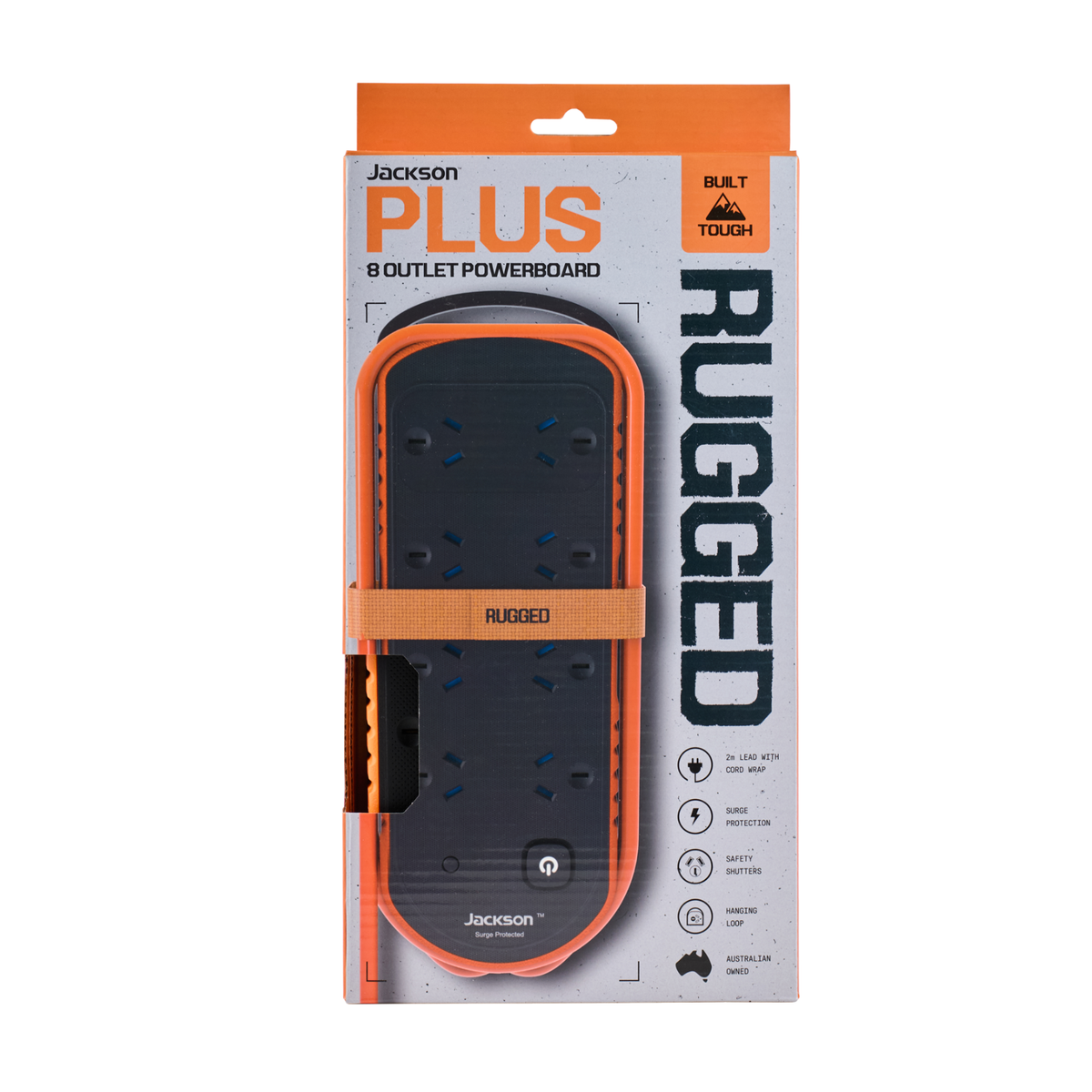 Jackson Rugged Plus 8 Outlet Powerboard With Switch And Wrap - Bunnings ...