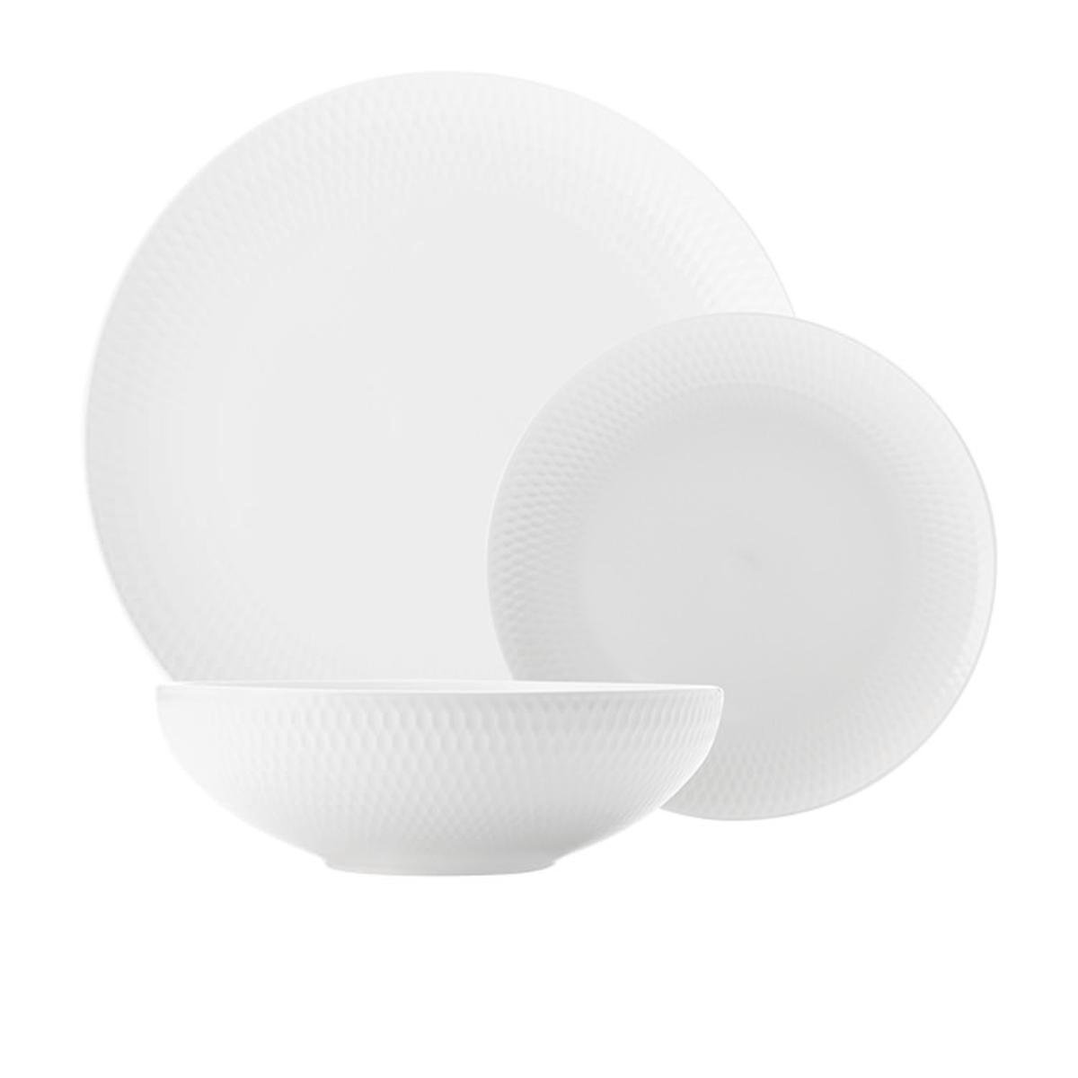 Maxwell & Williams White Basics Diamonds Dinner Set 12pc - Bunnings ...