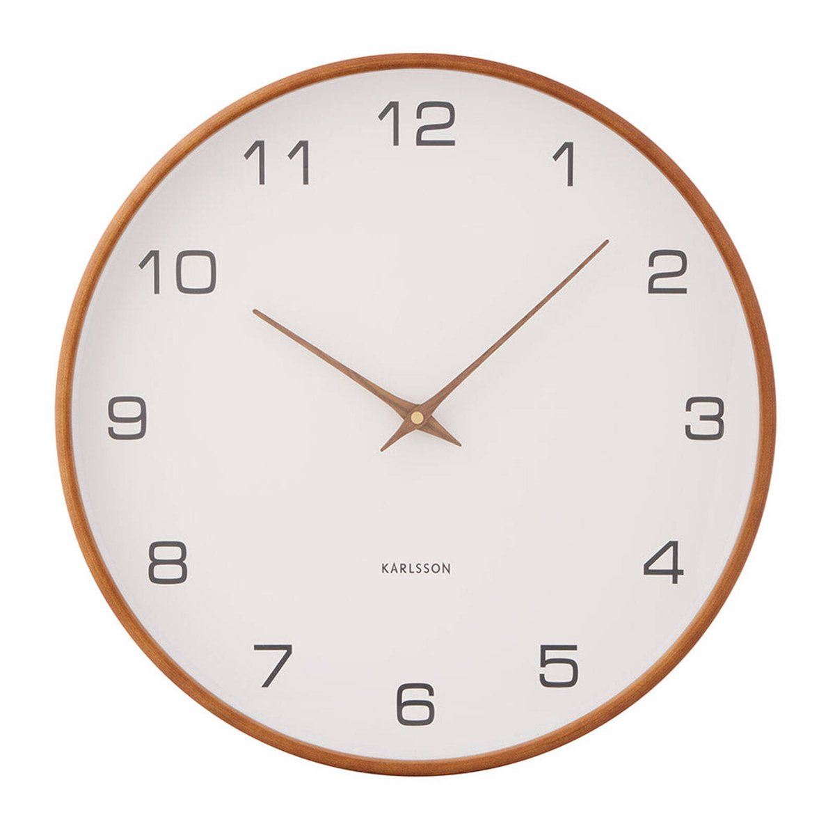 Karlsson Acento Wall Clock 40cm - White/Walnut - Bunnings Australia
