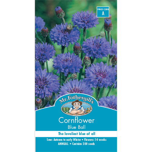 Mr Fothergill's Cornflower Blue Ball Flower Seeds - Bunnings Australia