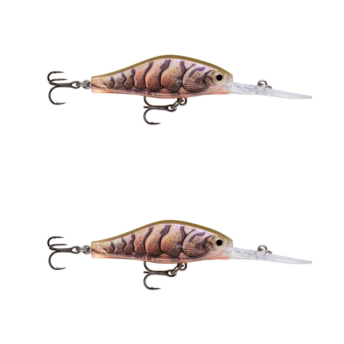 2x Rapala 7cm Shadow Rap Jack Deep Dive Crankbait Fish Lures - Purple ...