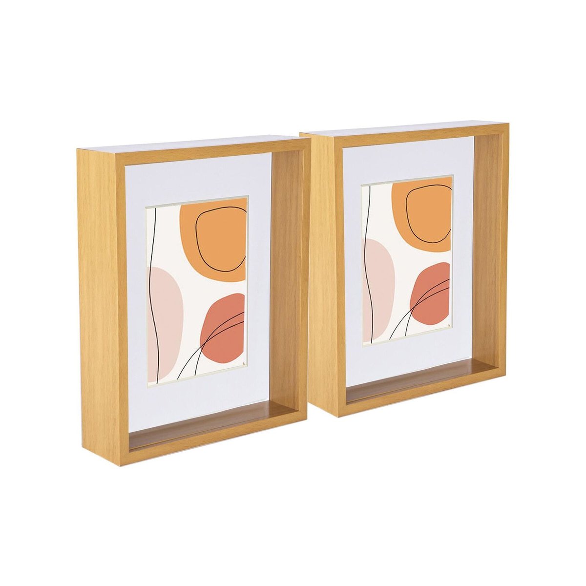 Nicola Spring 8" x 10" 3D Deep Box Photo Frames with White 5" x 7 ...