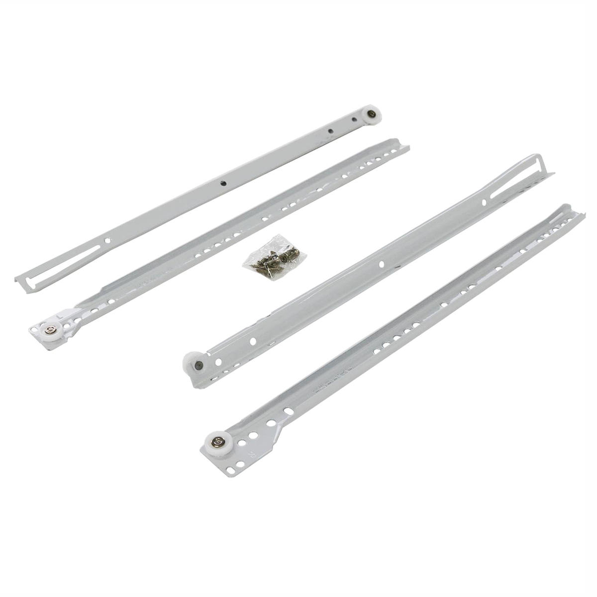 Hafele 400mm White Drawer Roller Runner - Pair - Bunnings New Zealand