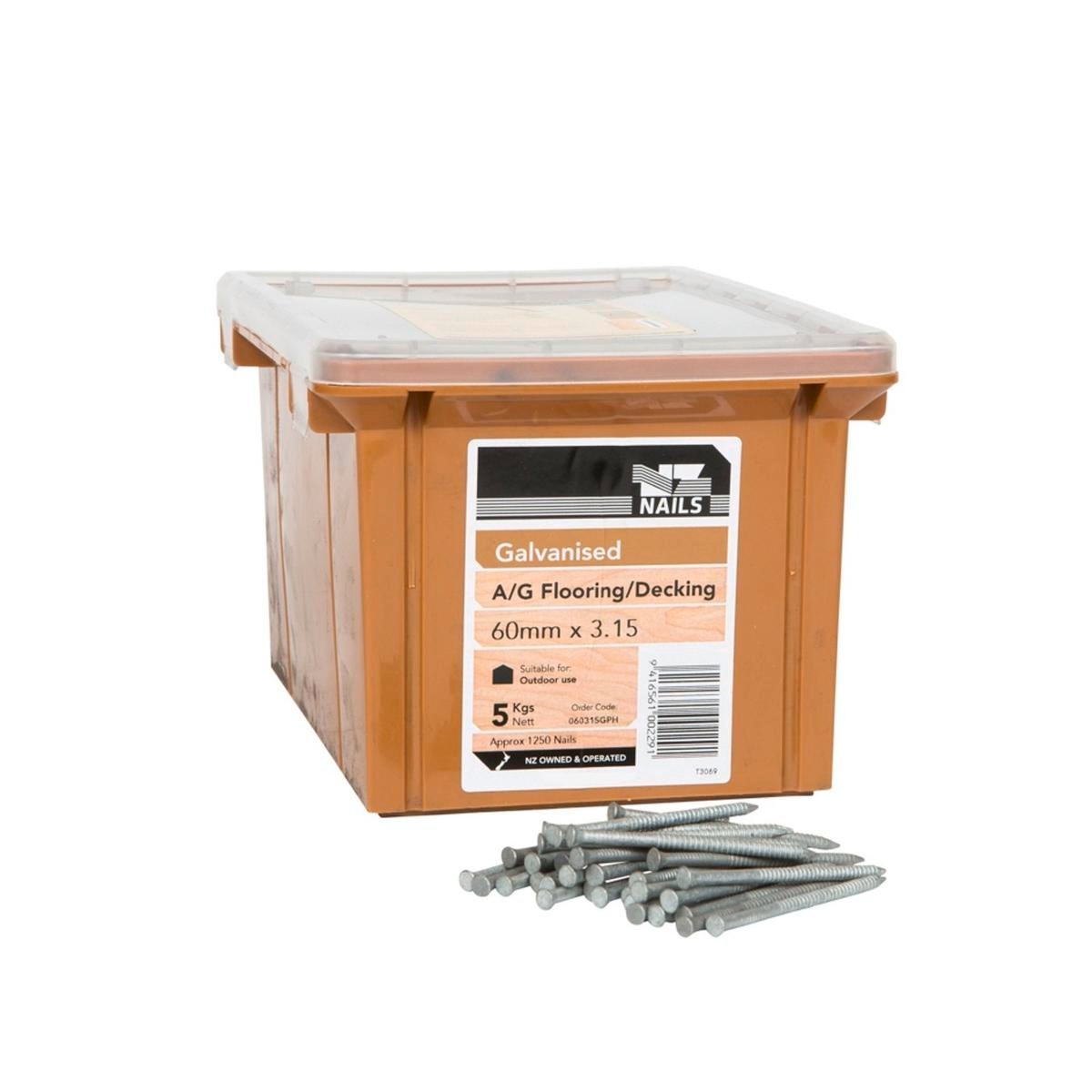 NZ Nails 60 x 3.15mm Galvanised Timber Flooring Nail - 5kg Box ...