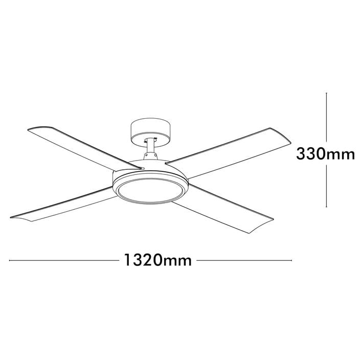 Brilliant 52" White LED CCT Inaya DC Ceiling Fan - Bunnings Australia