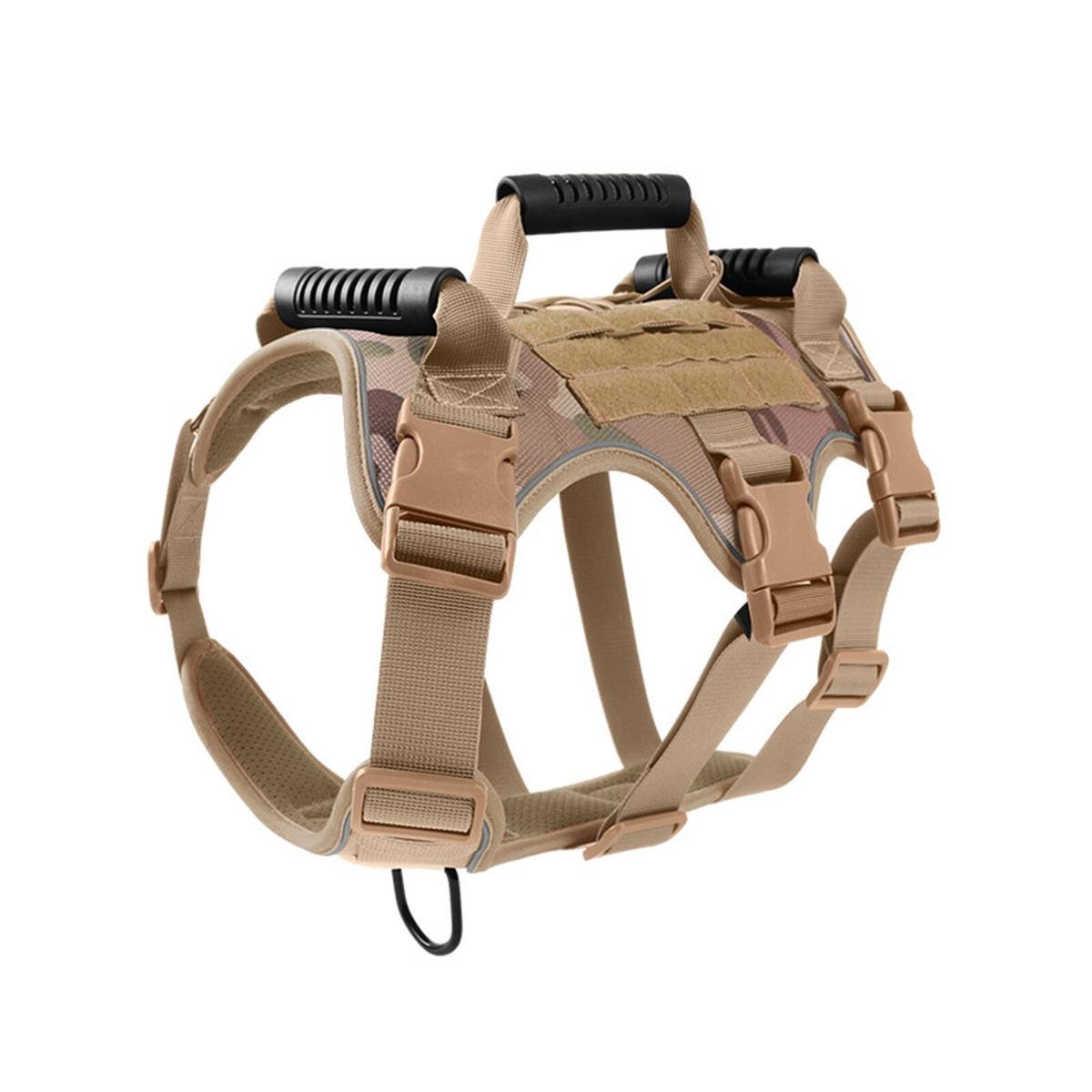 CottonMore Large Breed Dog Tactical Training Dog Harness Vest Brown ...
