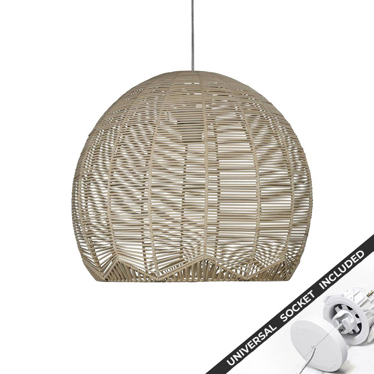 Snap Lighting Koga Rattan Cane Downlight to Pendant Light Conversion ...