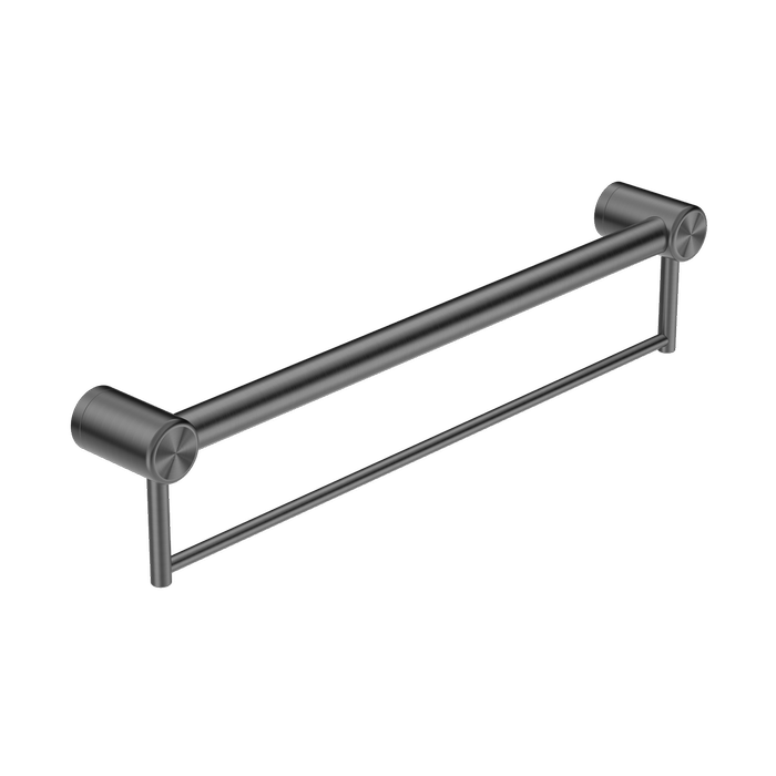 Nero Mecca Care 32mm Grab Rail With Towel Holder 600mm Gun Metal ...