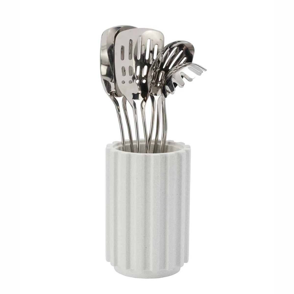 Furi Pro Radial Stone Utensil Holder Snow Terrazzo - Bunnings Australia