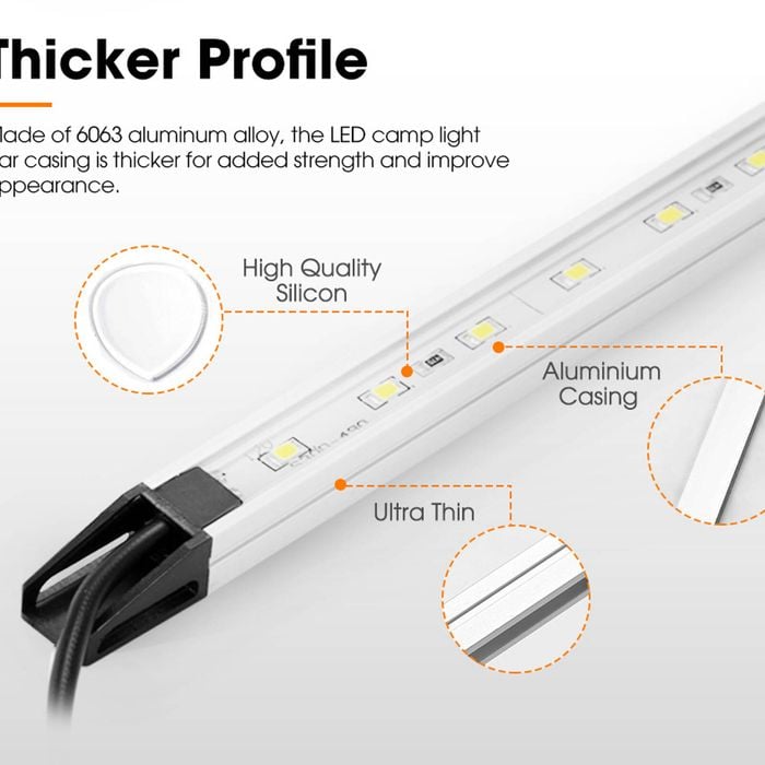 Lightfox 6PCS 12V LED Strip Light Bar Waterproof Amber White Lights ...