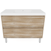 Forme Razor 900mm Freestanding Vanity With Polymarble Top - Walnut ...