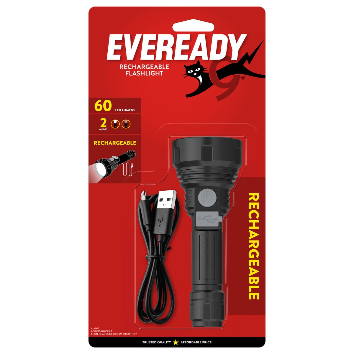 Eveready Rechargeable Torch 60 Lumen - Bunnings Australia