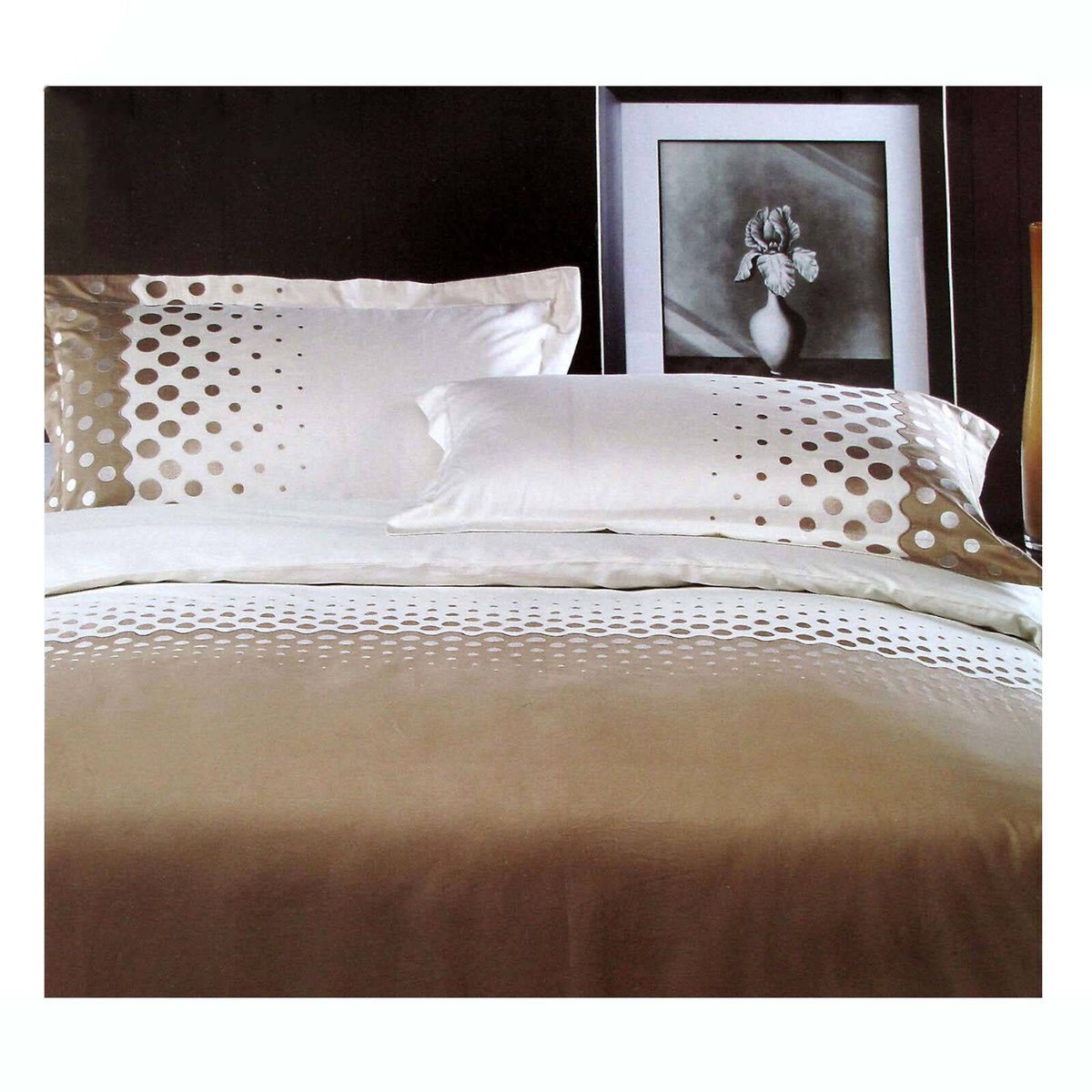 310TC Miranda Latte Cotton Embroidery Quilt Cover Set King - Bunnings Australia