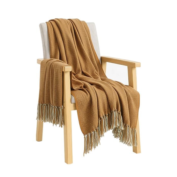 SOGA Mustard Yellow Throw Blanket 127x170cm Soft Acrylic - Bunnings ...