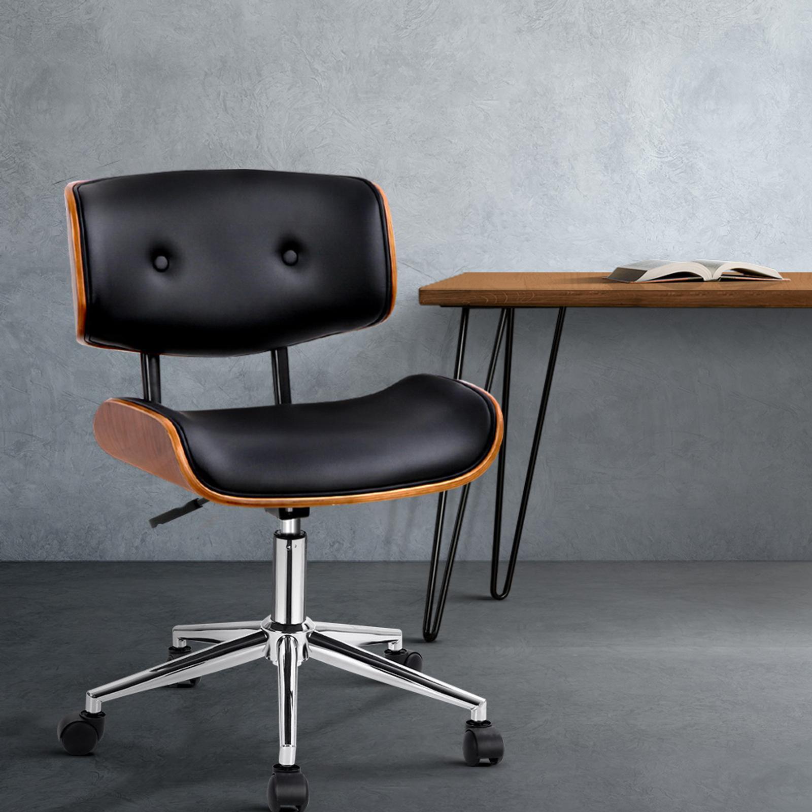 Artiss Black PU Leather Wood Office Chair Bunnings Australia