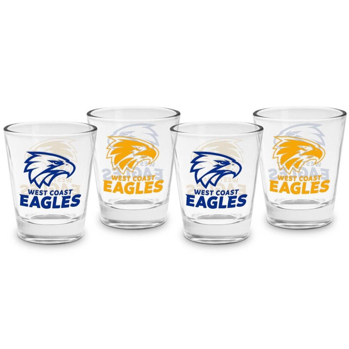 AFL Shot Glass Set of 4 - West Coast Eagles - 50ml - Bunnings Australia