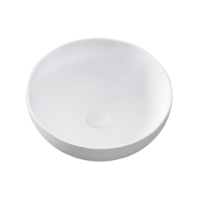 Attica London 390mm Matte White Solid Surface Round Basin - Bunnings Australia