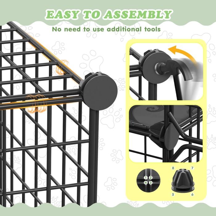 Advwin Cat Cage 3 Tier DIY Pet Crate Cat Villa Cat Enclosure - Bunnings ...