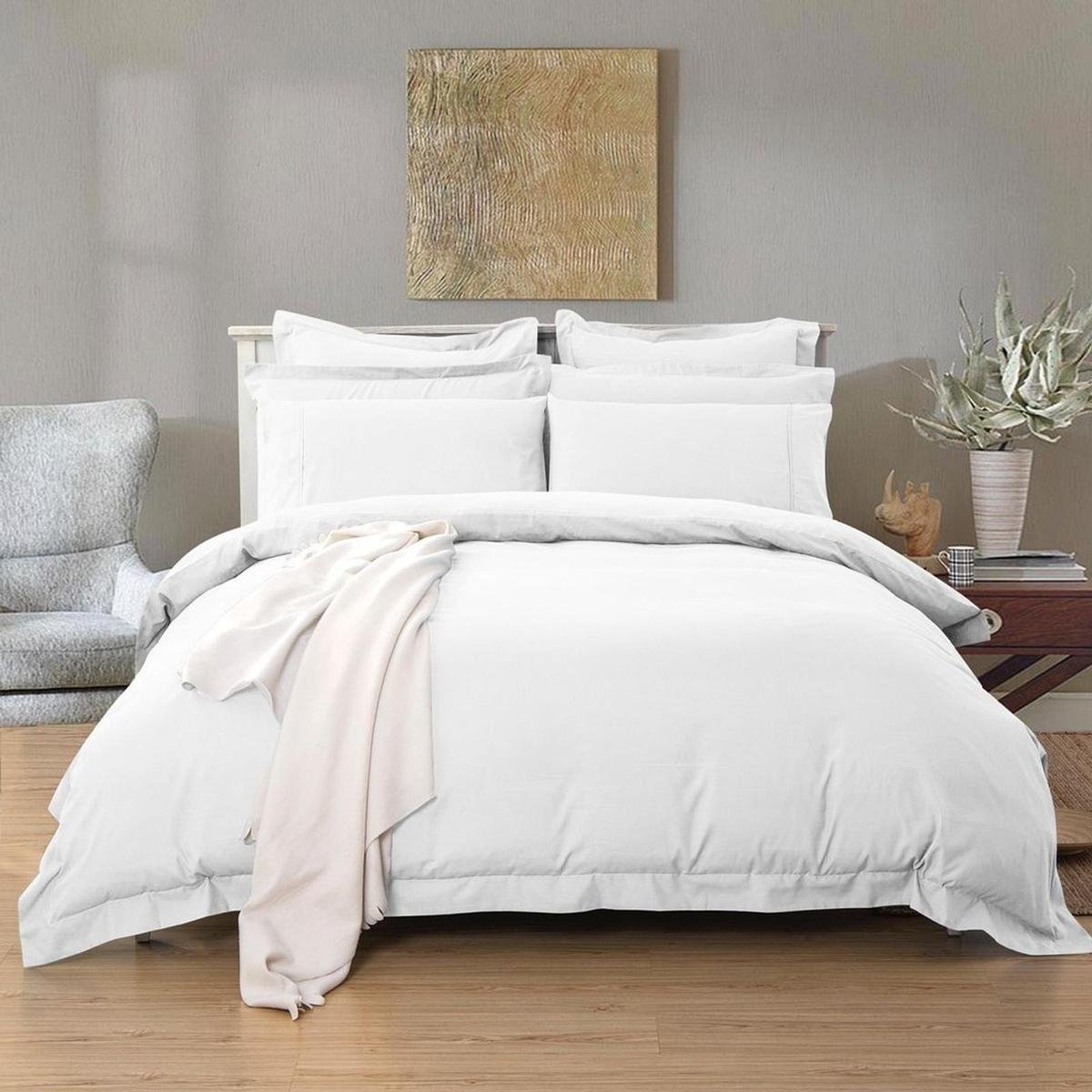 Fabric Fantastic 1000tc Tailored Queen Size White Quilt/doona/duvet ...