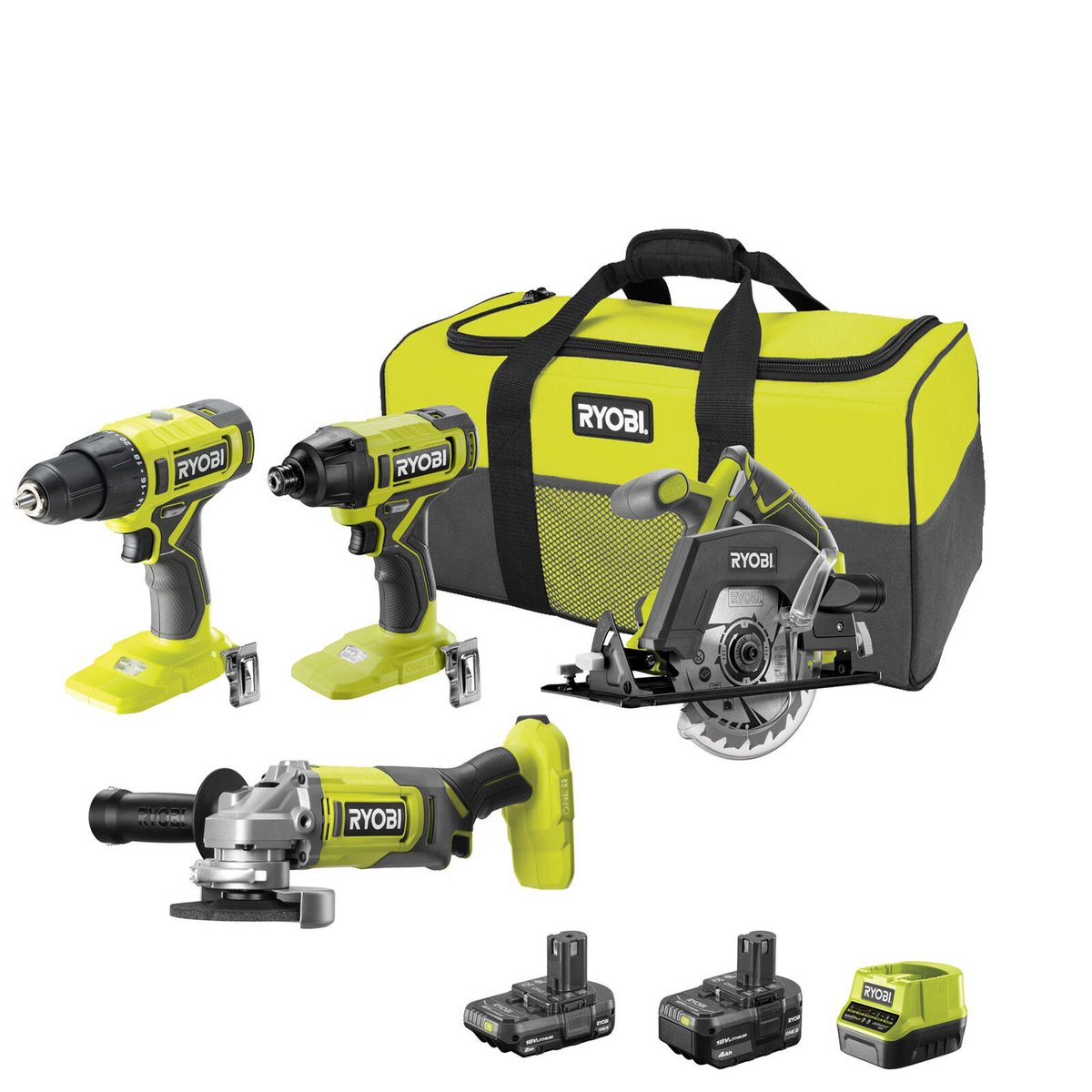 Ryobi 18V ONE+ 4 Piece Kit R18X4C1422B - Bunnings New Zealand