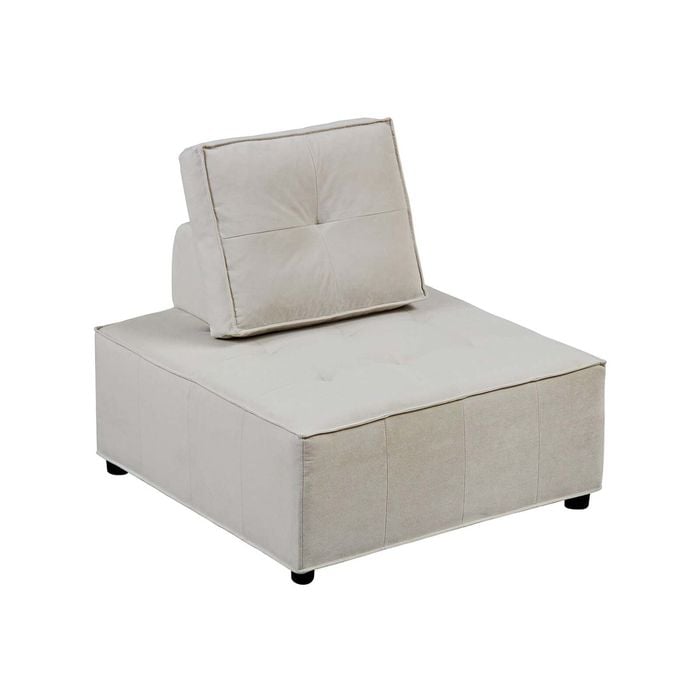 Foret 86cm Armless Seat Modular Extension Ottoman Couch Velvet Fabrics Sofa Beige - Bunnings ...