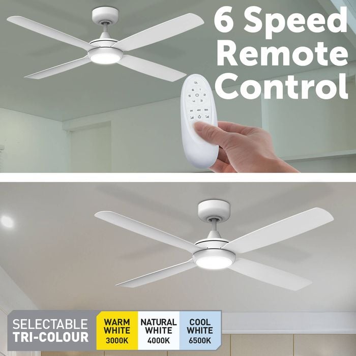 Arlec Maison 132CM 4 Blade ABS CCT Light Remote DC Ceiling Fan ...