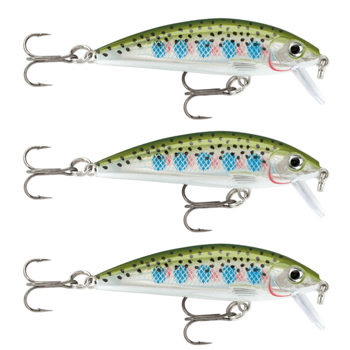 3x Rapala 7cm X Rap Countdown Sinking Minnow Fishing Lures - Rainbow Trout - Bunnings Australia