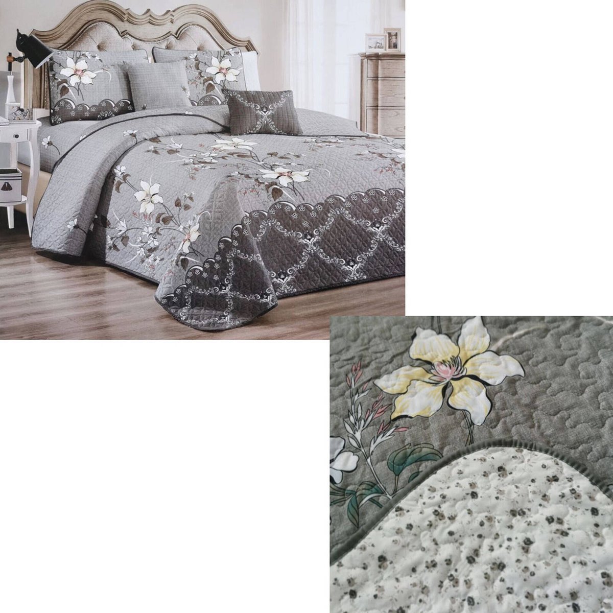 Castello 3 Pce Lightly Quilted Polyester Coverlet Set Queen - Bunnings ...