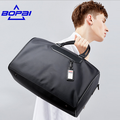 BOPAI Luxury Business Style Leather & Microfiber Duffle Waterproof ...